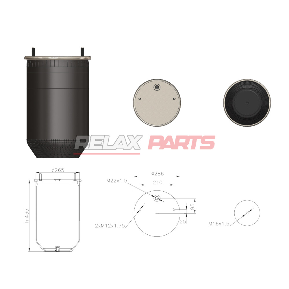 102310 – 810-16 AIR SPRING - Manufacturing Semi Trailer Axle | Relax Parts
