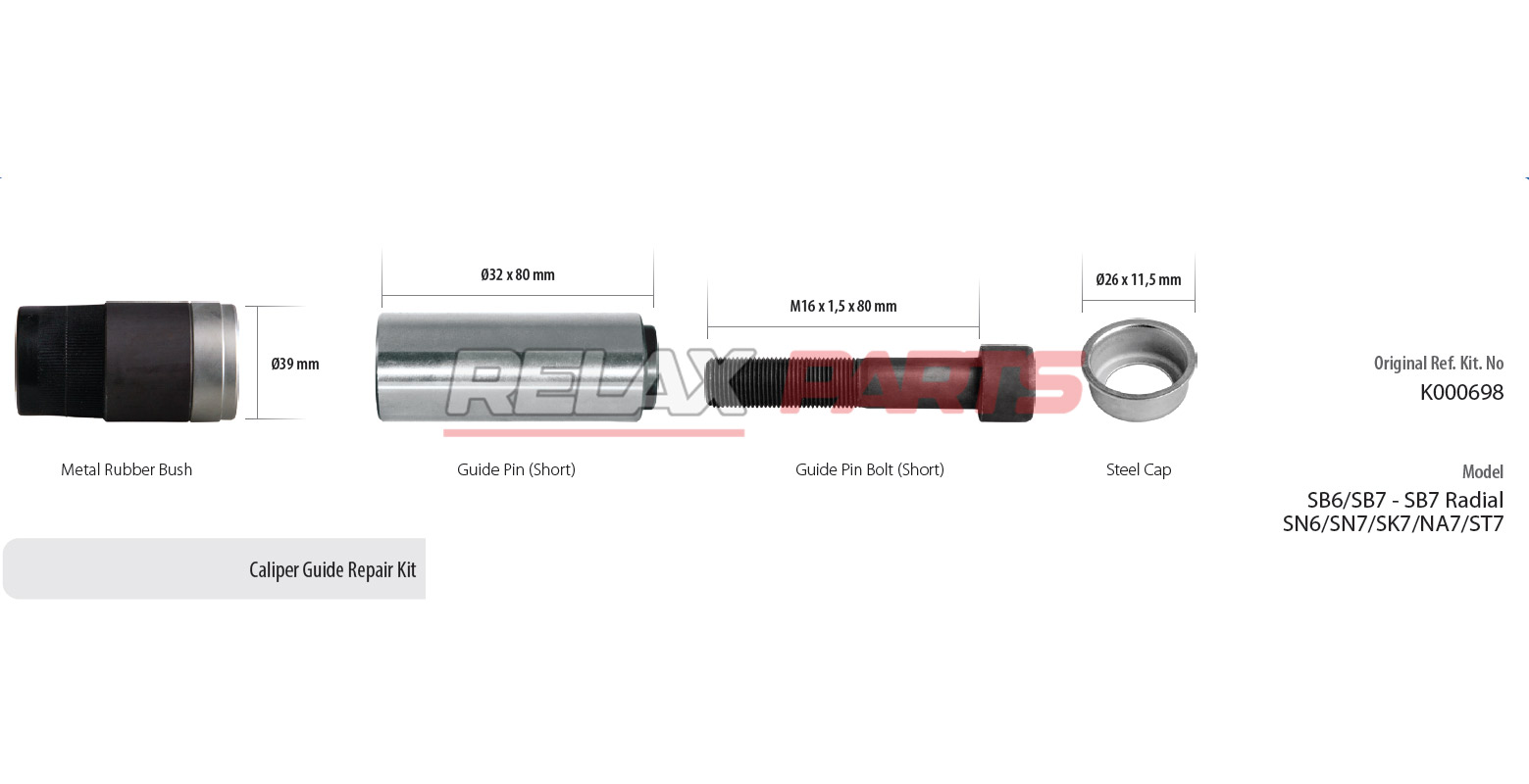60226 – CALIPER GUIDE REPAIR KIT K000698 KNORR - K000698