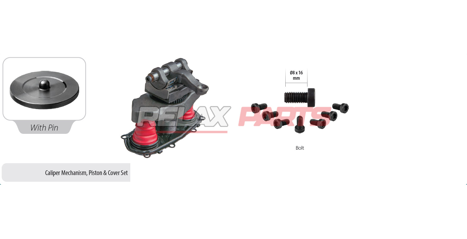 61012 – CALIPER MECHANISM PISTON & COVER SET BPW CALIPER