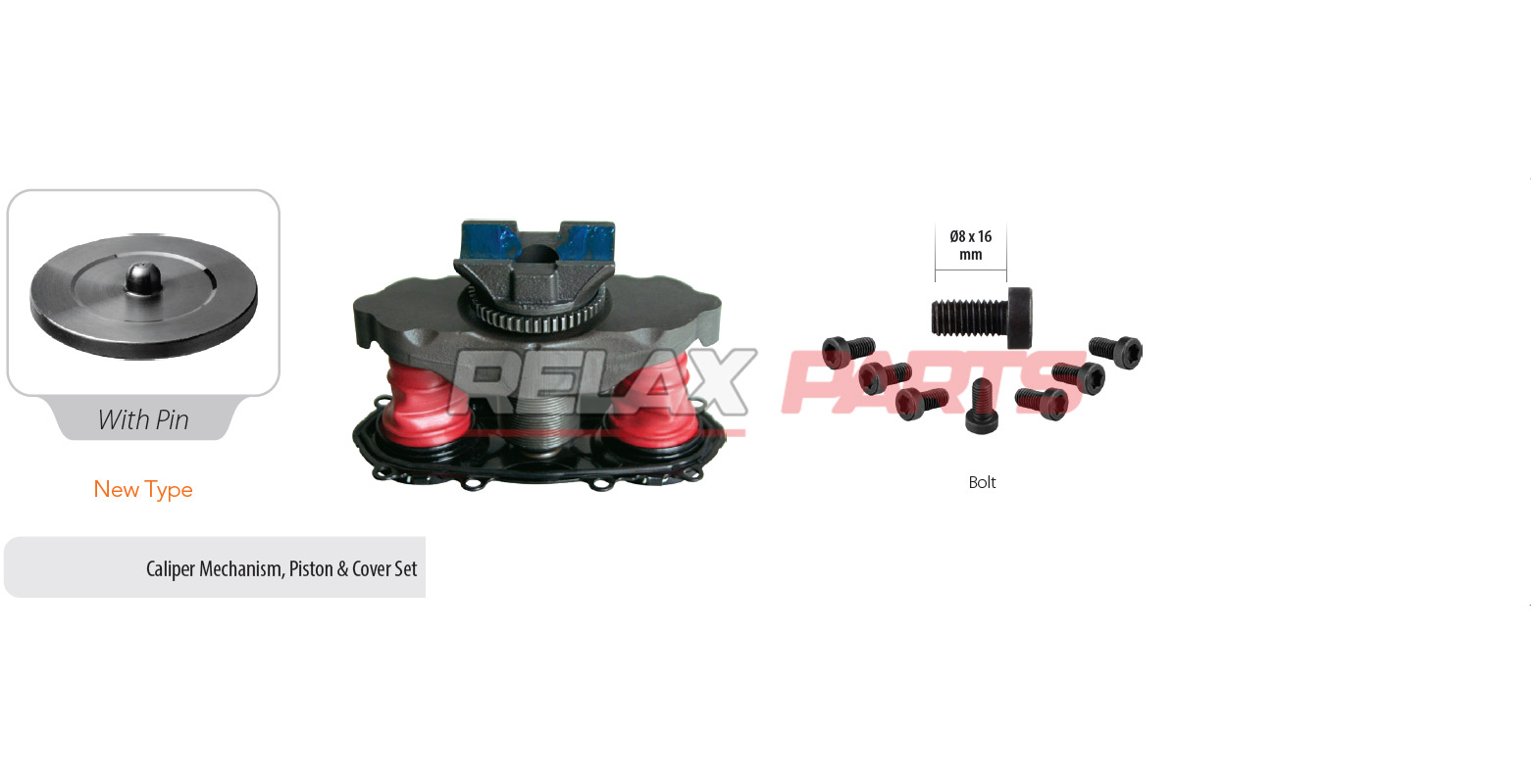 61013 – Caliper Mechanism, Piston & Cover Set